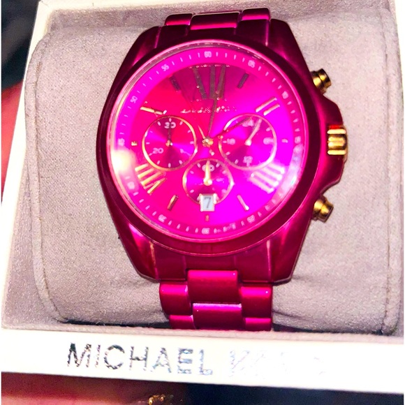 Michael Kors | Accessories | Hot Pink Michael Kors Watch New Open Box ...